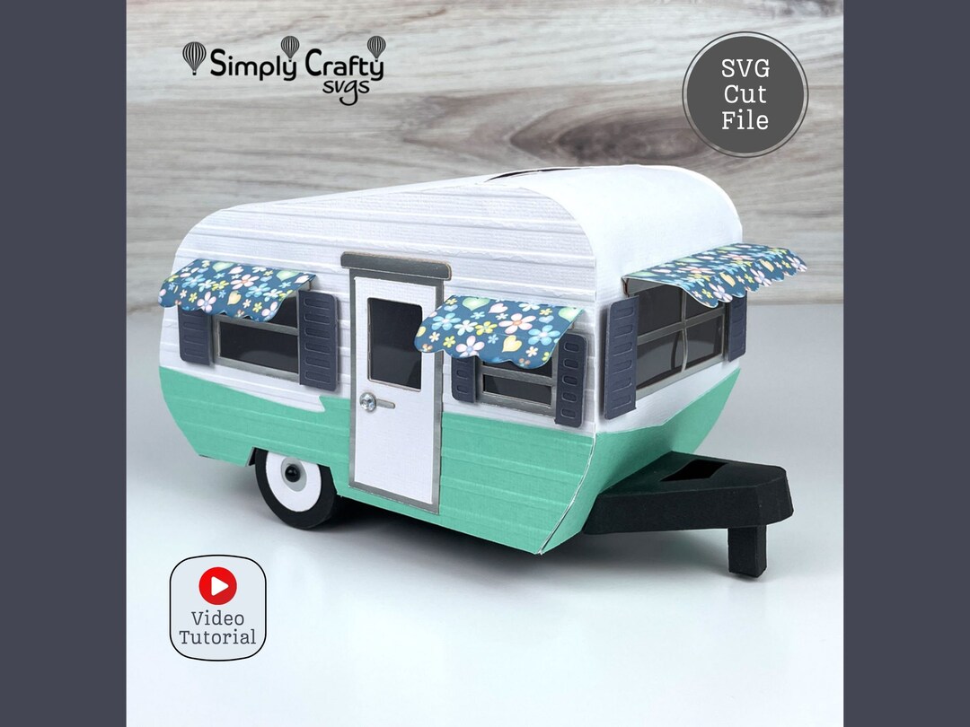 Vintage Camper SVG. Camping Trailer Papercraft. Camper SVG 3D . 3D ...