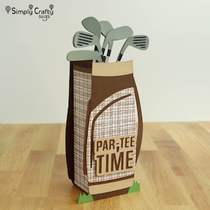 Golf Bag Card SVG Cutting File for Cricut or Silhouette. Golf Birthday ...