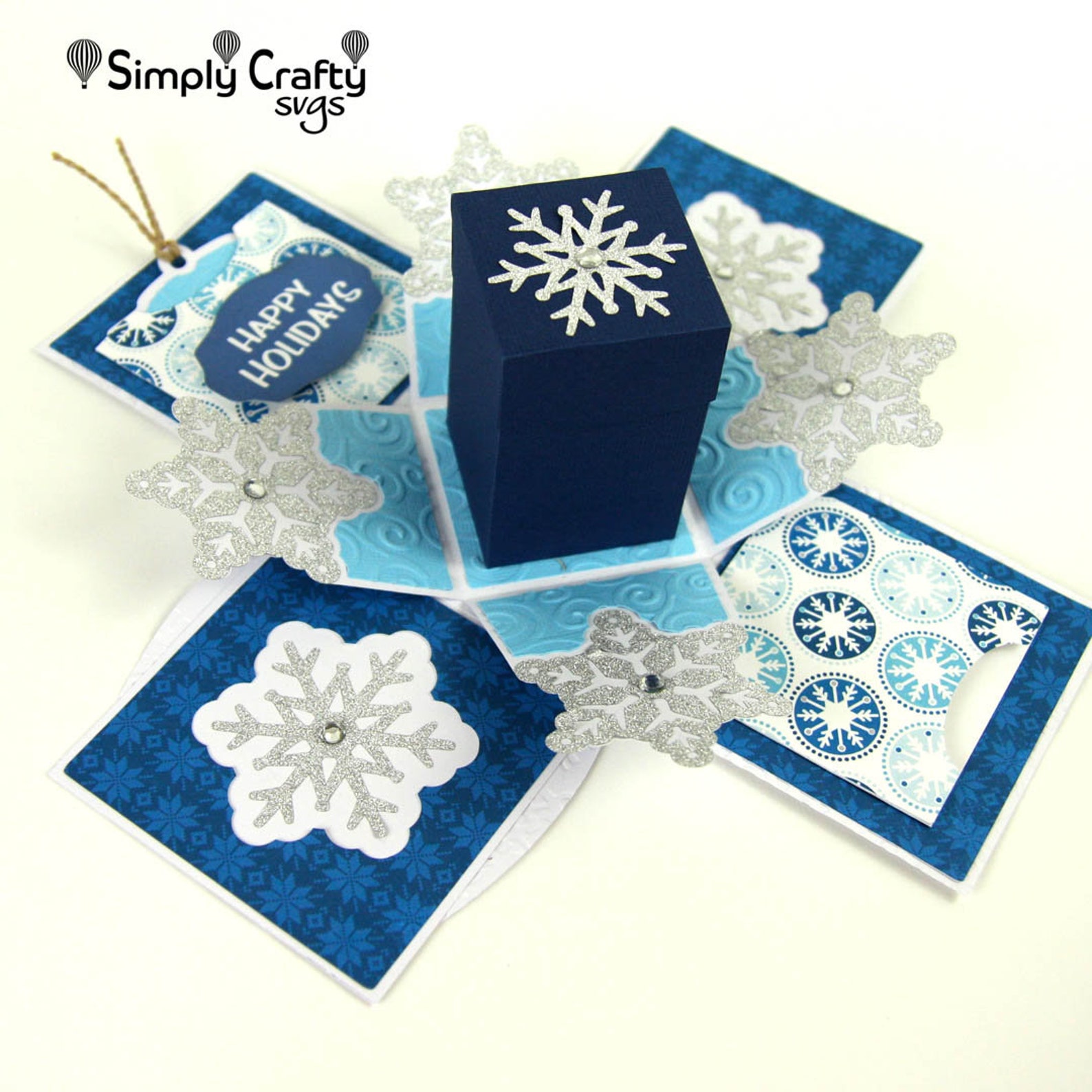 Snowman Explosion Box SVG. DIY Christmas Explosion Box With Gift Card ...