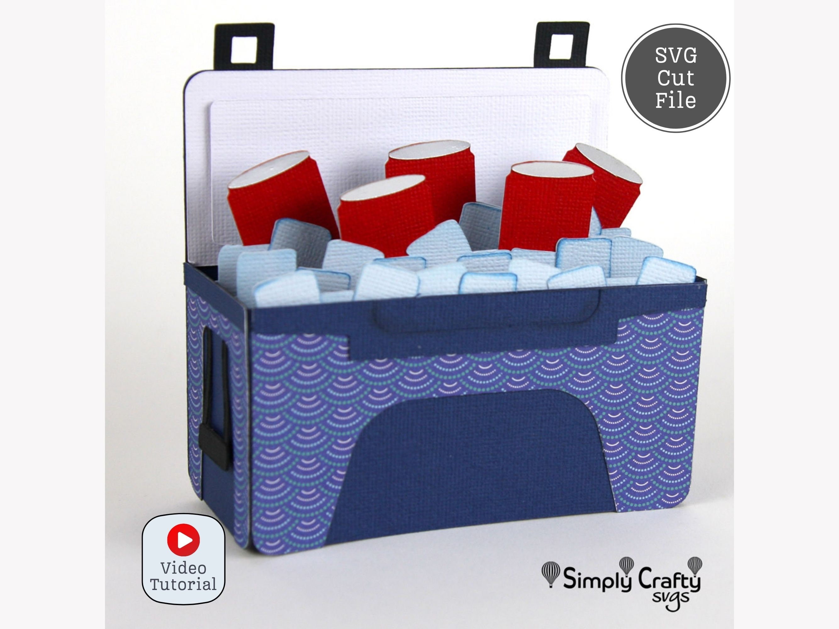 Ice Cooler Card SVG. Ice Cooler With Cans Box Card SVG Cutting File ...