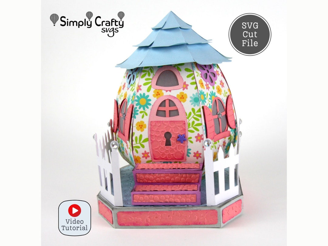 3D Spring House SVG. Spring Egg-centric House SVG. DIY House Papercraft ...