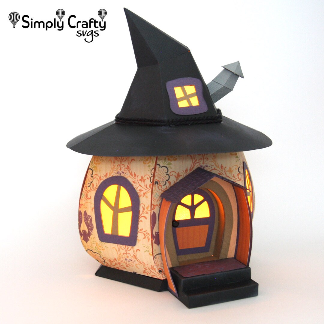 3D Halloween House SVG Template. Wicked House SVG. Witch House ...