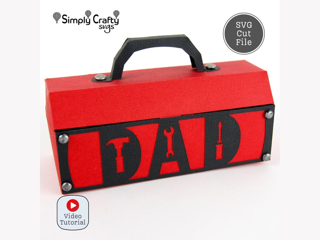 3D Toolbox SVG. Dad Tool Box Cutting Template for Father's Day or ...