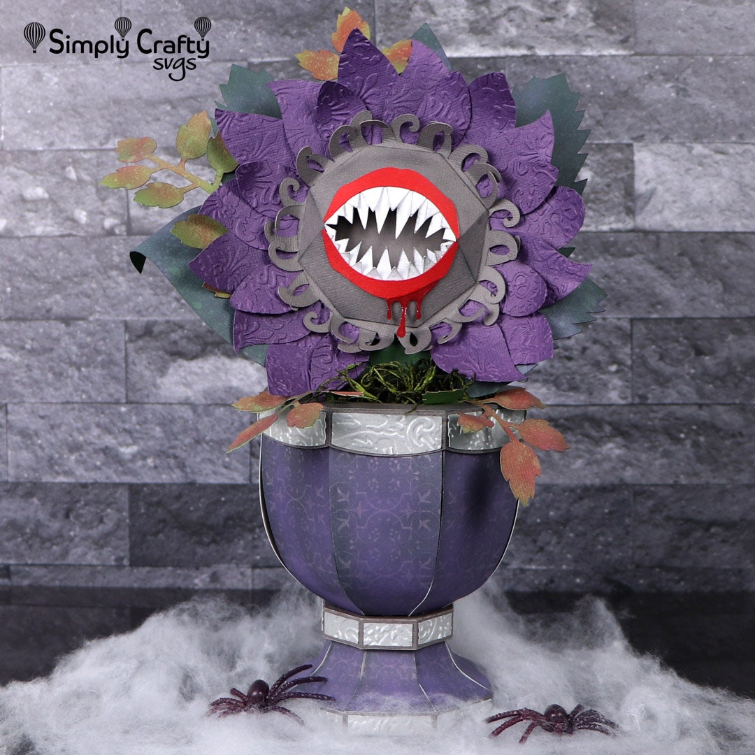 Frightful Flower SVG File for Halloween. 3D Halloween SVG. Scary Flower ...