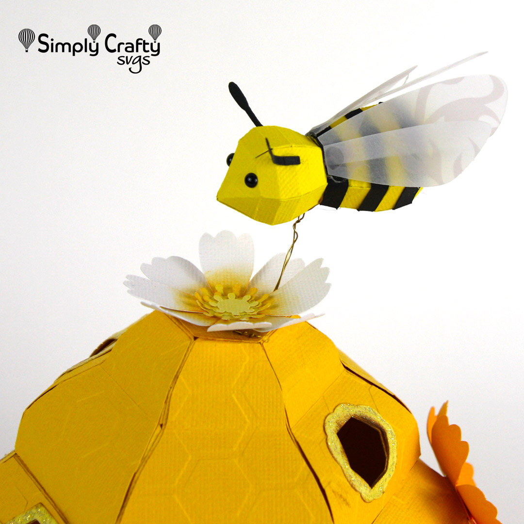 3D Bee Hive Box SVG. Bee Hive With Bee SVG Cutting File. Bee Hive ...