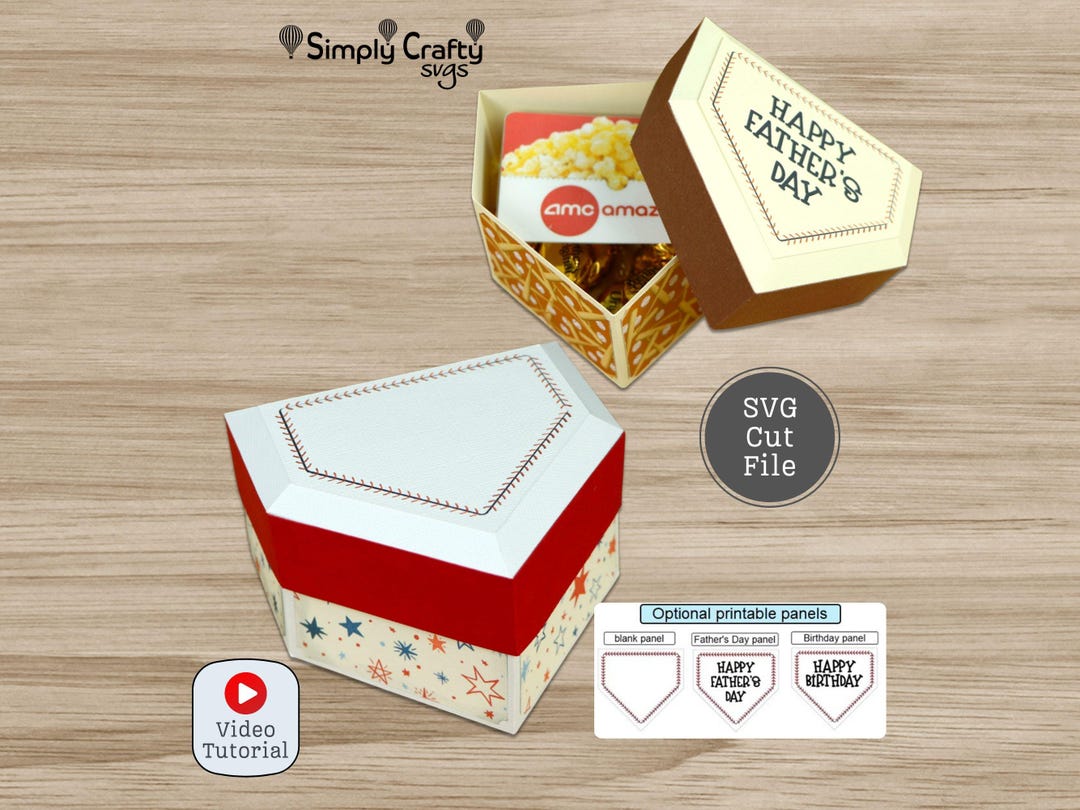 Baseball Home Plate Box SVG With Printable Panels to Customize. 3D Home ...