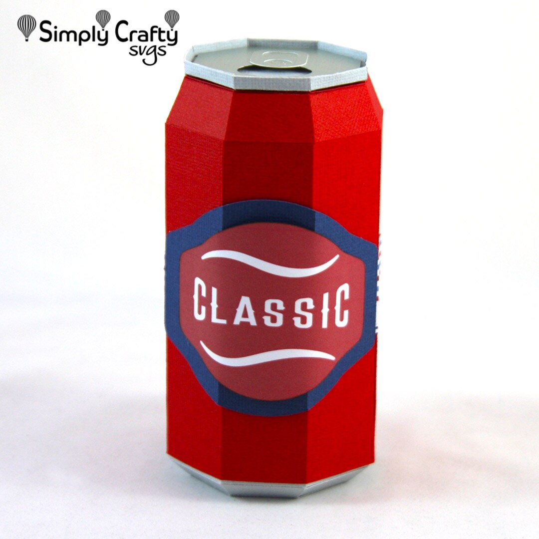 3D Soda Can SVG. Pop Can Box SVG 3D. Beer Can Cutting File Template ...