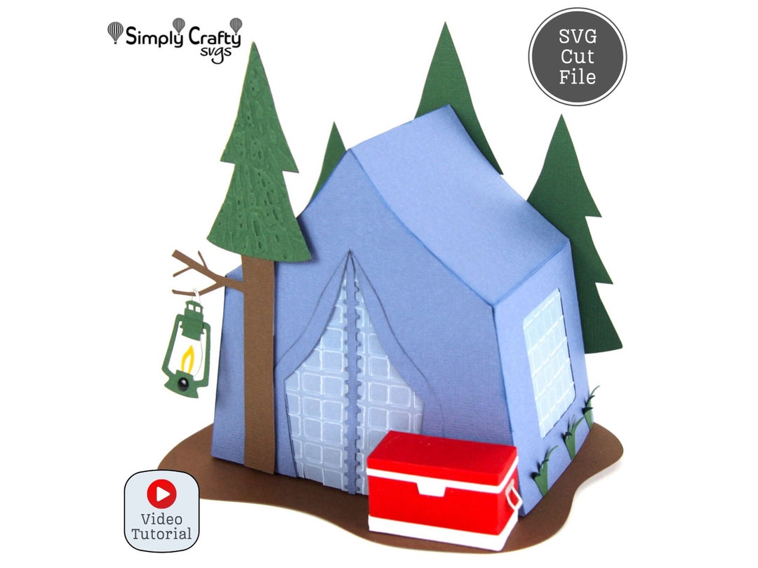 Tent Camping Box SVG. 3D Camping SVG File. Camping Box or Luminary. DIY ...