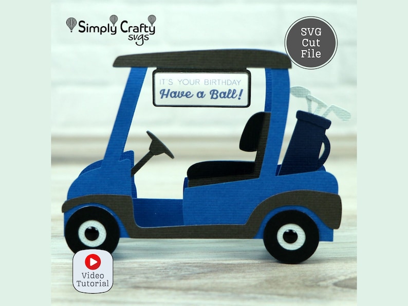 Golf Cart Box Card SVG. DIY Golf Card for Birthday or Father's Day ...