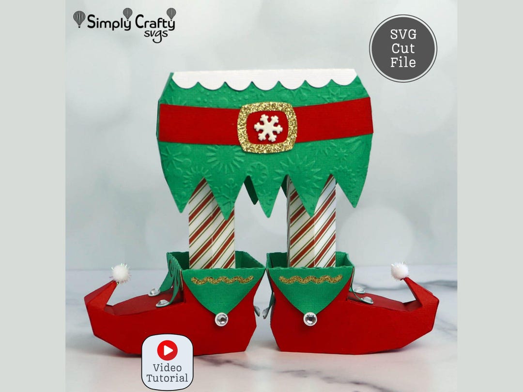 Elf Pants Box SVG. 3D Elf Gift Box Cutting File for Cricut or ...