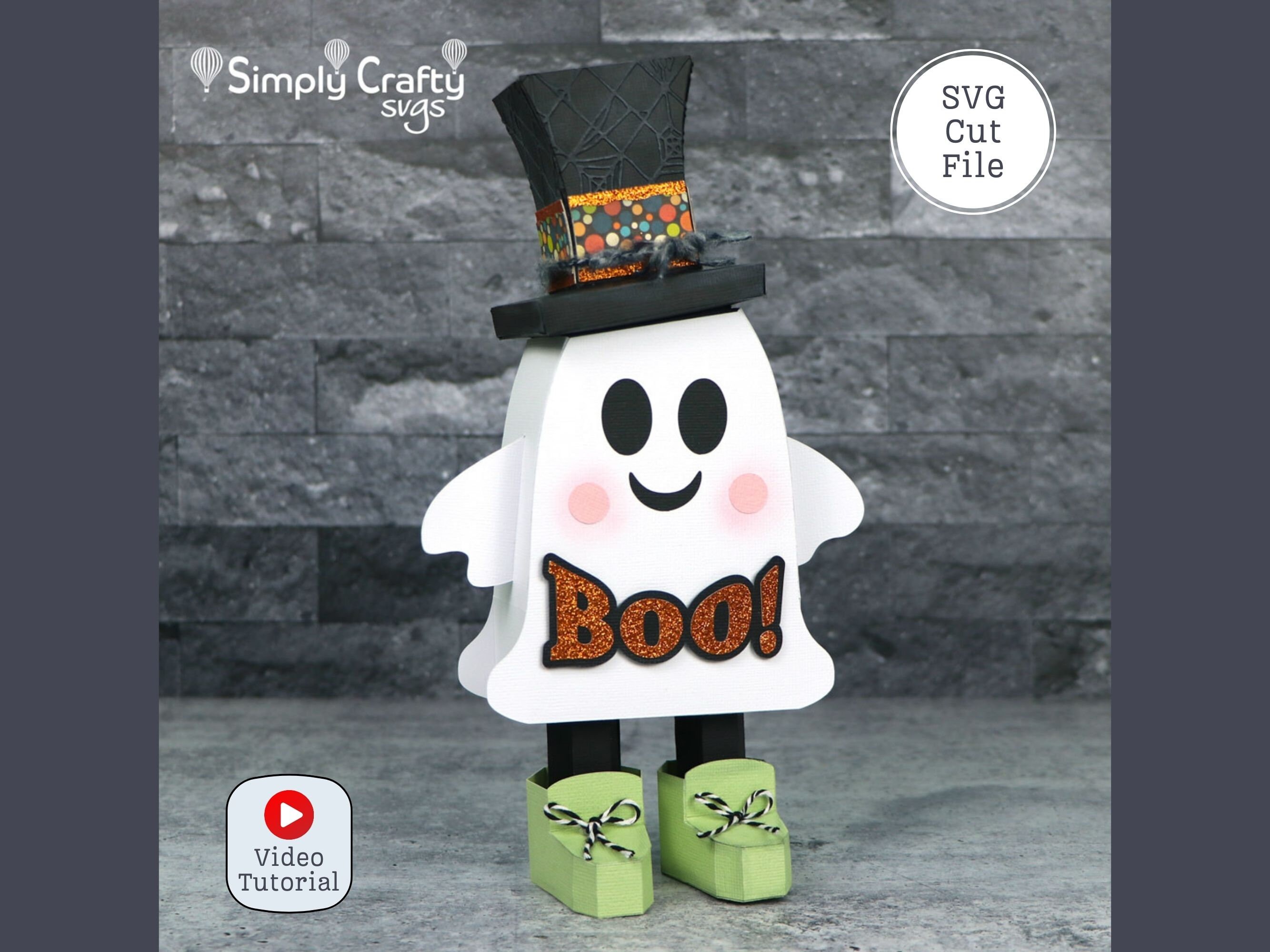 Happy Ghost Box SVG. 3D Halloween Ghost 3D Cutting File. Halloween 3D ...