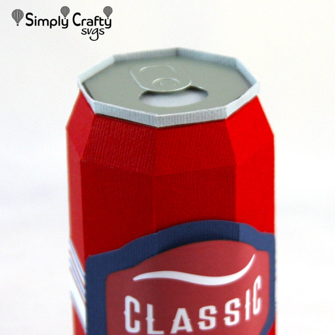 3D Soda Can SVG. Pop Can Box SVG 3D. Beer Can Cutting File Template ...