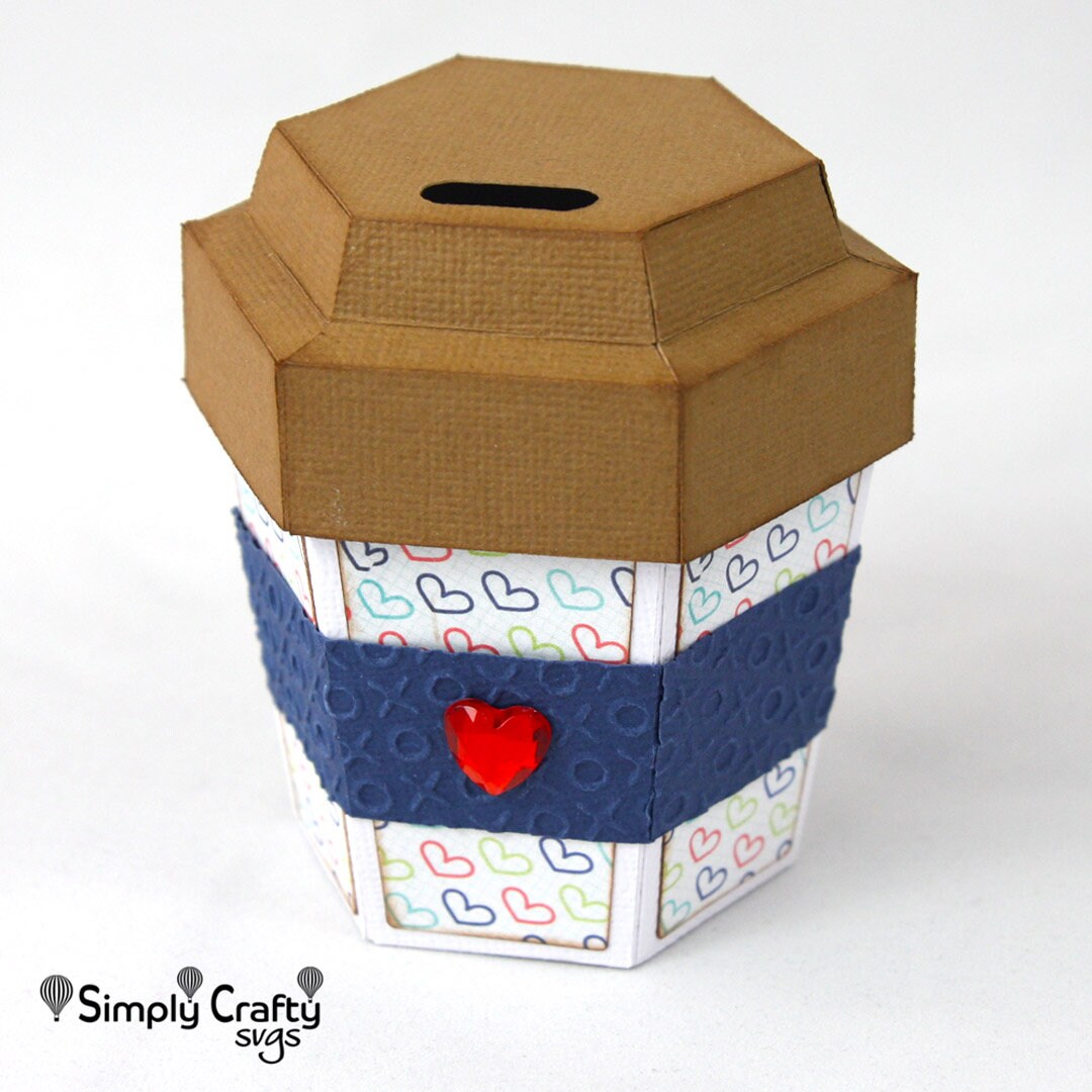 Takeout Coffee Cups SVG - 2 Sizes. Paper Coffee Cup Box SVG Cutting ...