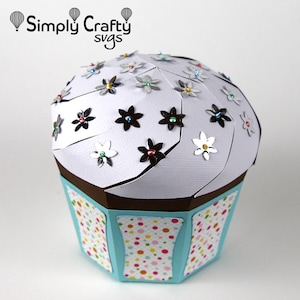 3D Cupcake Box SVG. Cupcake Gift Box Template for Cricut or Silhouette ...