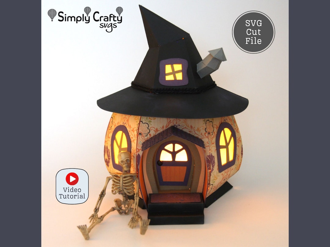 3D Halloween House SVG Template. Wicked House SVG. Witch House ...