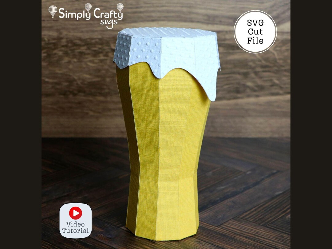 Beer Glass Box SVG. 3D Beer Glass SVG for Cricut or Silhouette. DIY ...