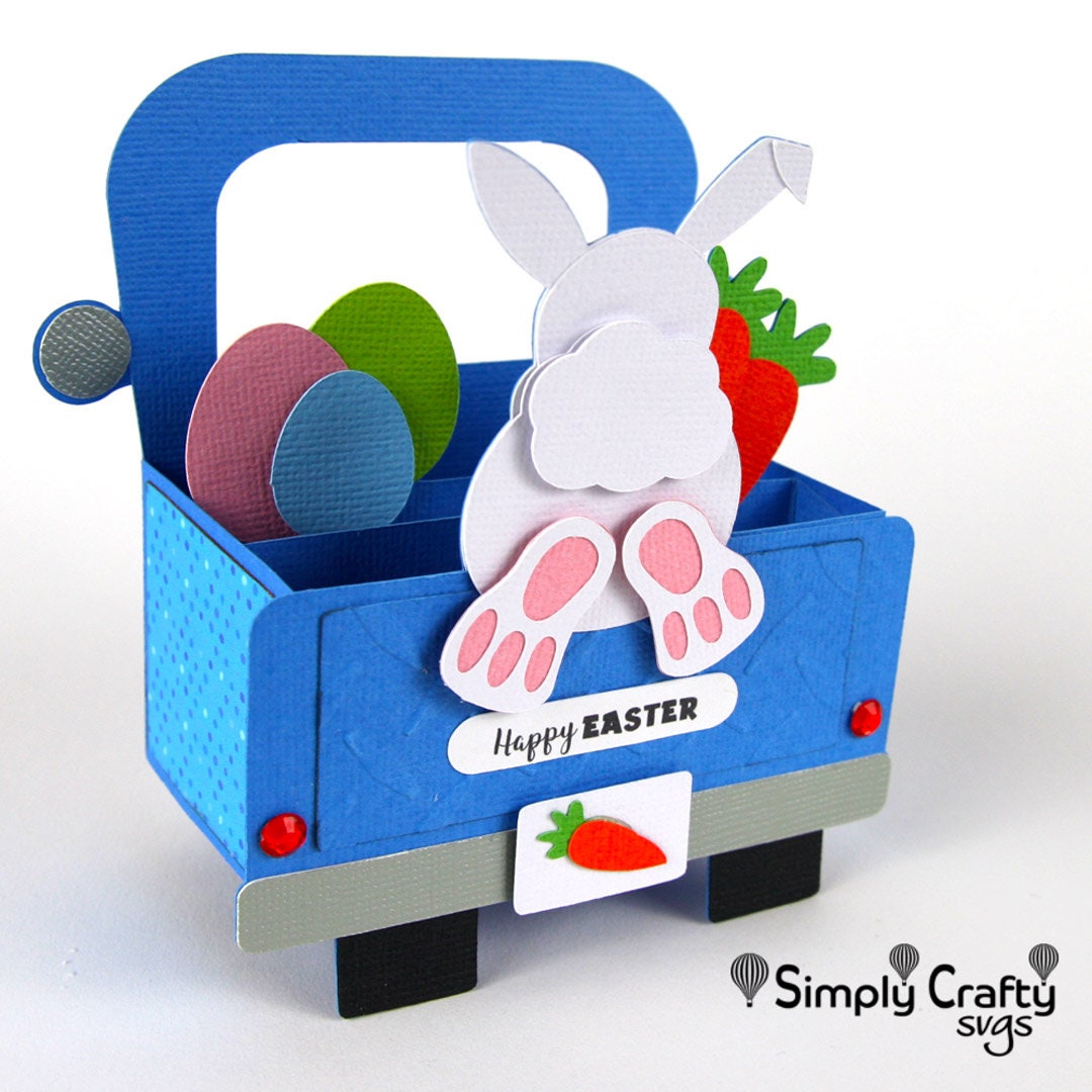Easter Bunny Truck Card SVG Cutting File for Cricut, Silhouette or ...
