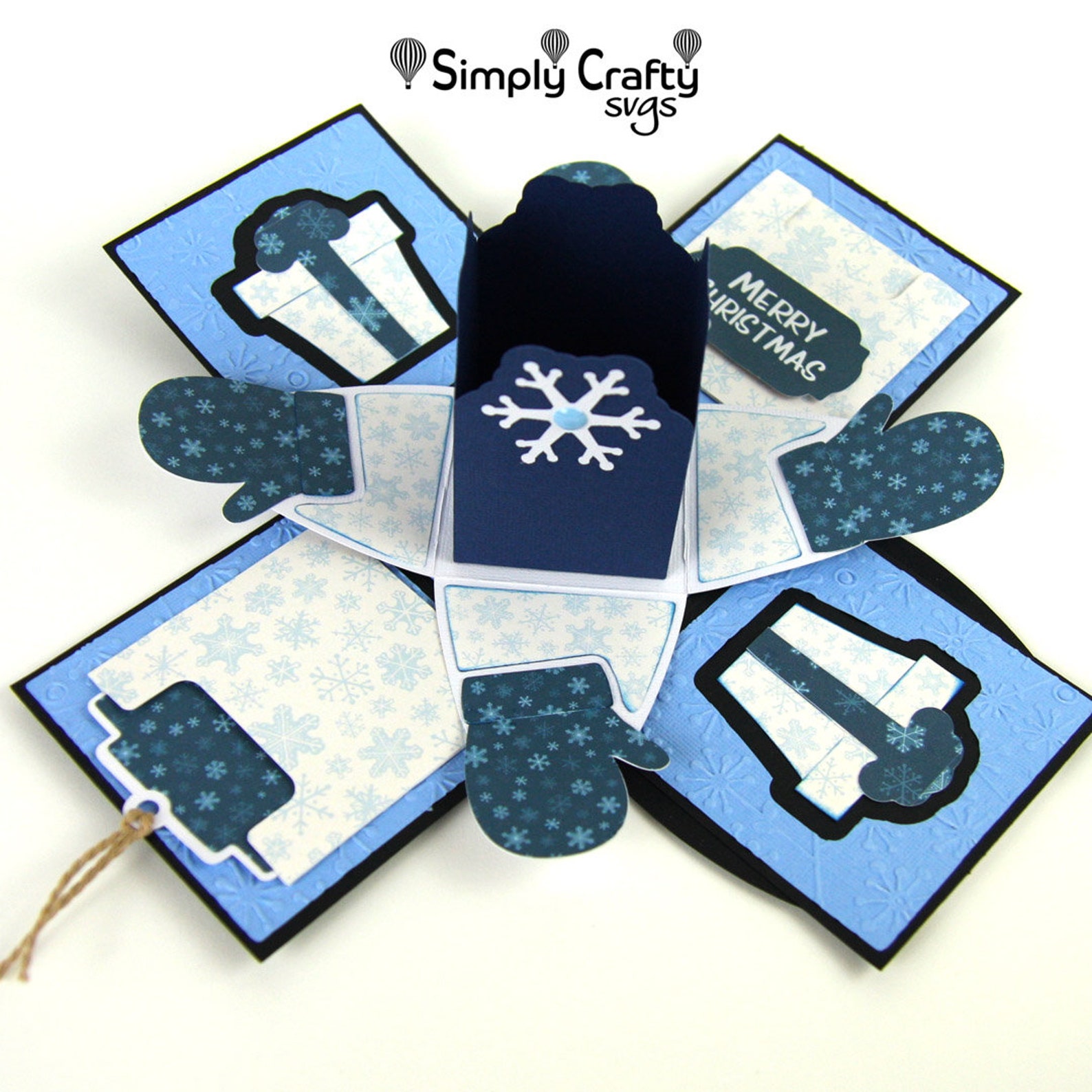Penguin Explosion Box SVG. DIY Christmas Explosion Box With Gift Card ...