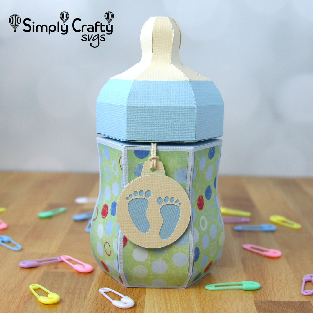 3D Baby Bottle Box SVG. 3D Baby Shower Box Cutting File. DIY Baby Gift ...