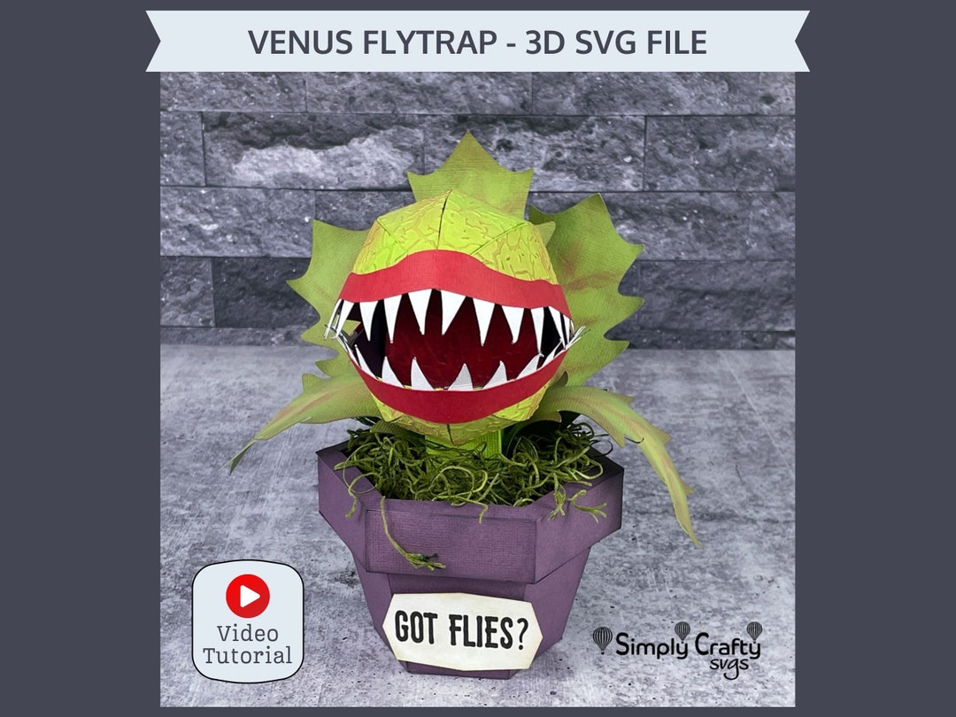 Venus Flytrap SVG File for Halloween. 3D SVG for Cricut and - Etsy
