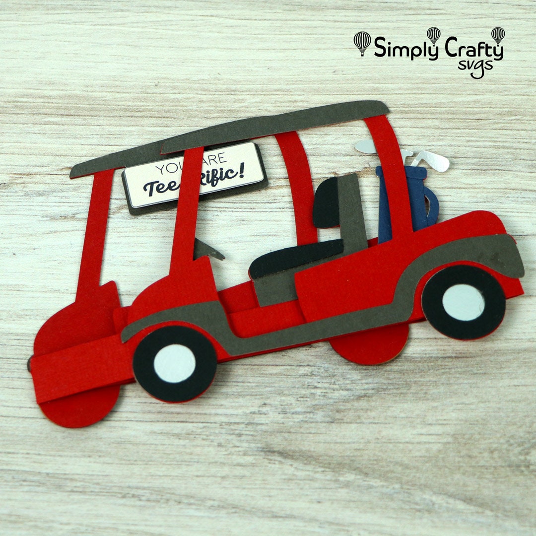 Golf Cart Box Card SVG. DIY Golf Card for Birthday or Father's Day ...