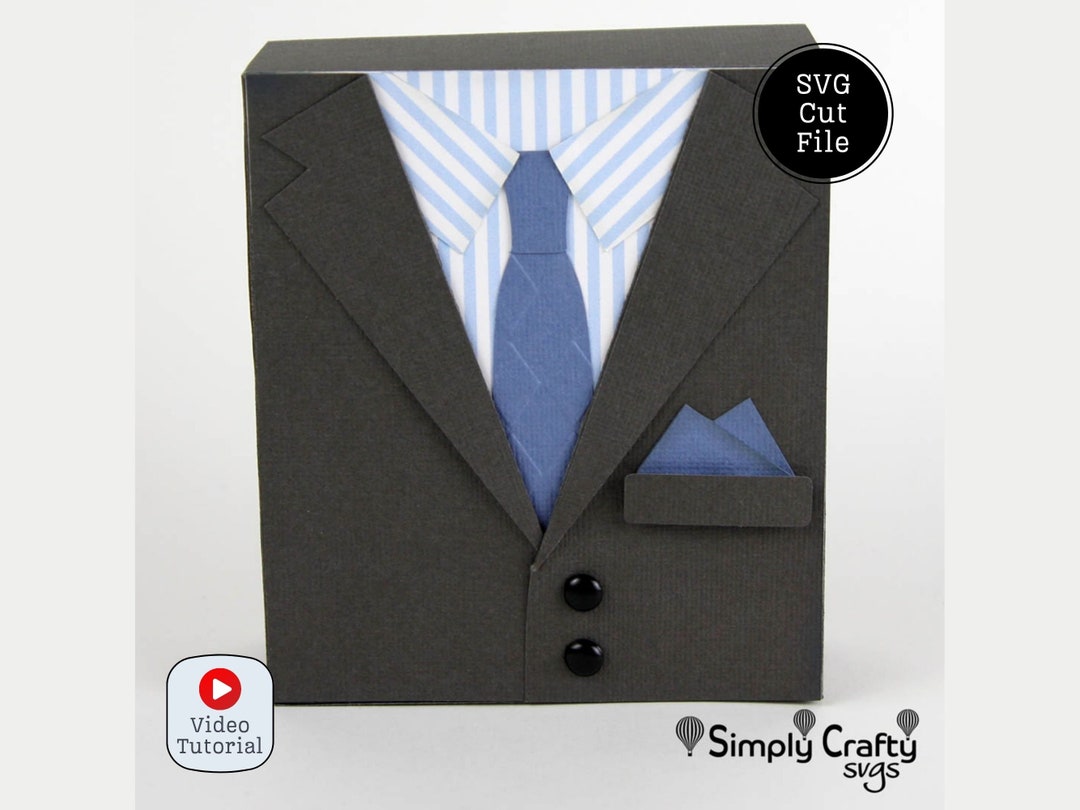 Men's Suit Box SVG. Suit Box for Father's Day Gift. DIY Suit Gift Box ...