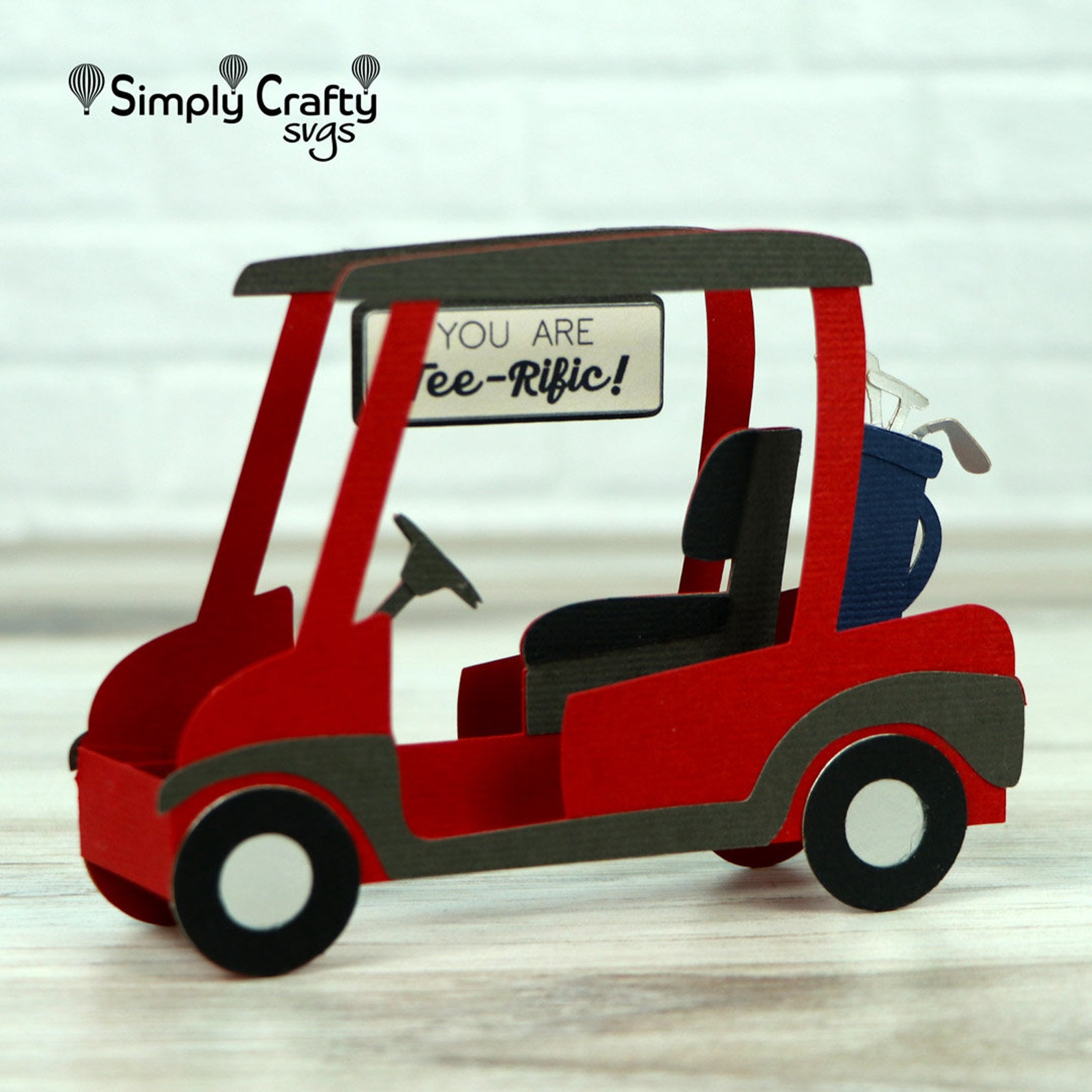 Golf Cart Box Card SVG. DIY Golf Card for Birthday or Father's Day ...