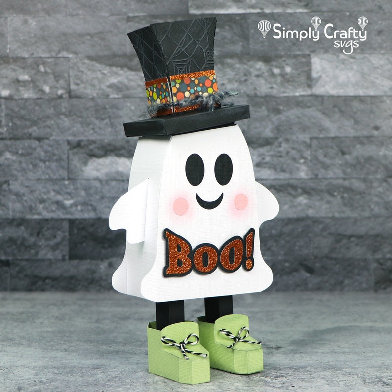 Happy Ghost Box SVG. 3D Halloween Ghost 3D Cutting File. Halloween 3D ...