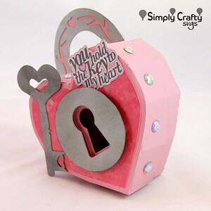 3D Heart Lock Box SVG for Valentine's Day. DIY Paper Gift Heart Box ...