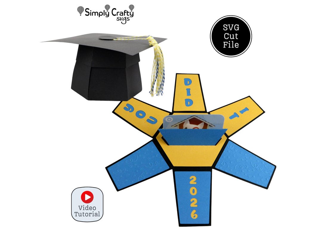 Graduation Explosion Box SVG for 2025 - 2030. Graduation Hat Explosion ...
