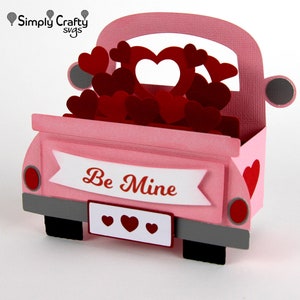 Love Truck Box Card SVG. DIY Valentine's Day Truck Card. Truck With ...