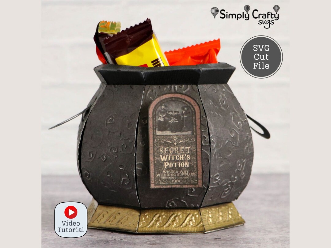 Witch's Cauldron SVG. 3D Paper Halloween Cauldron. 3D Halloween SVG ...