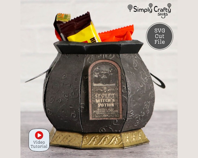 Witch's Cauldron Papercraft 3D DIY Low Poly Paper Crafts Halloween ...