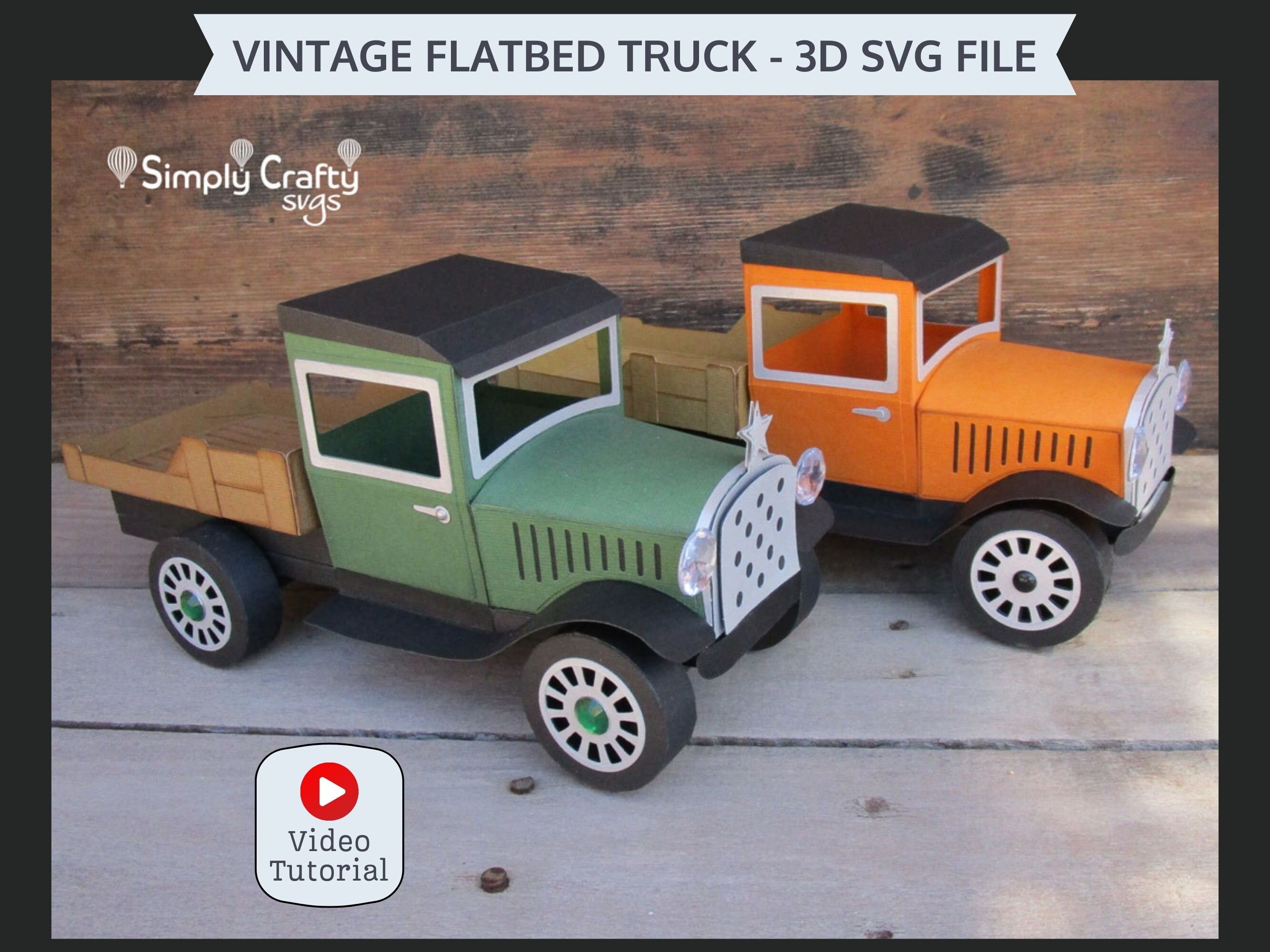 Vintage Flatbed Truck SVG File. 3D Truck SVG for Cricut and - Etsy