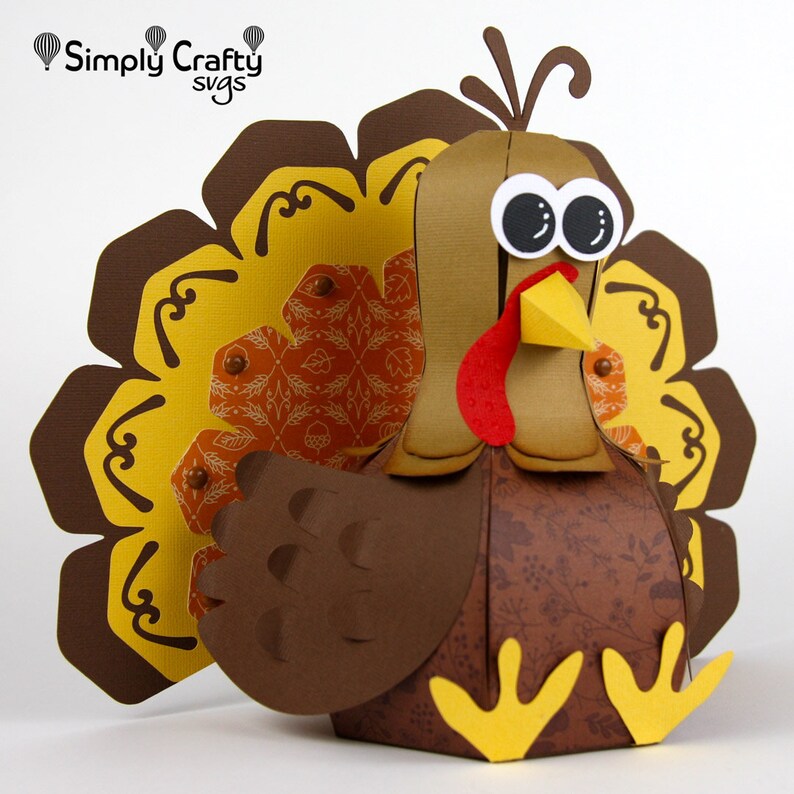 3D Turkey SVG Cutting File. Turkey Tom SVG . DIY Thanksgiving Turkey ...