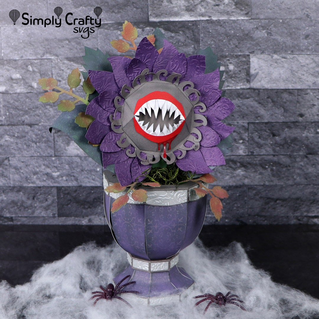 Frightful Flower SVG File for Halloween. 3D Halloween SVG. Scary Flower ...