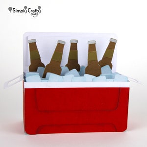 Ice Cooler Card SVG. Ice Cooler With Bottles Box Card SVG Cutting File ...
