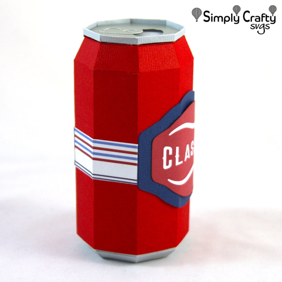 3D Soda Can SVG. Pop Can Box SVG 3D. Beer Can Cutting File Template ...