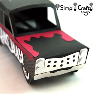 Haunted Hearse SVG. 3D Halloween SVG. 3D Paper Halloween Car. 3D Hearse ...