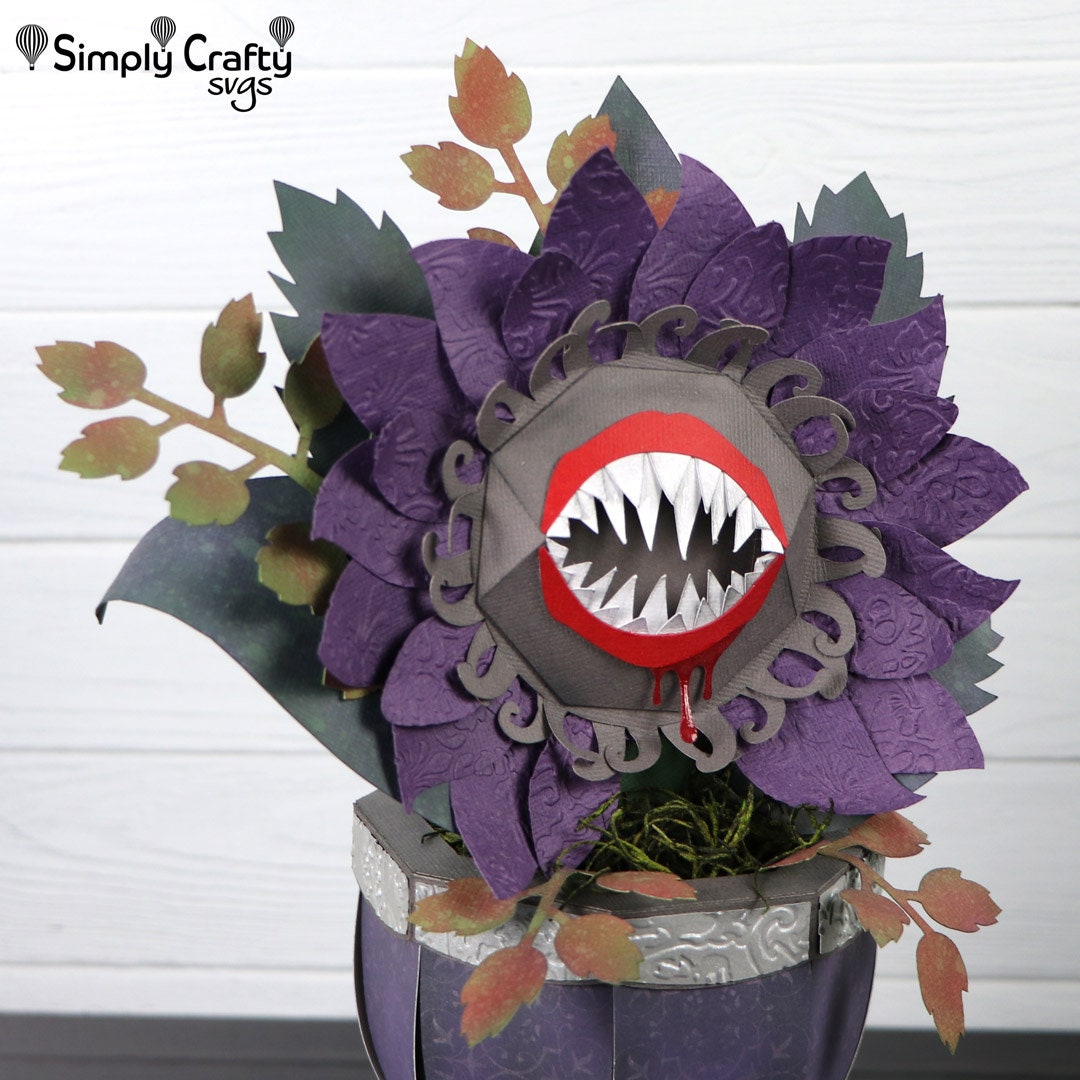 Frightful Flower SVG File for Halloween. 3D Halloween SVG. Scary Flower ...