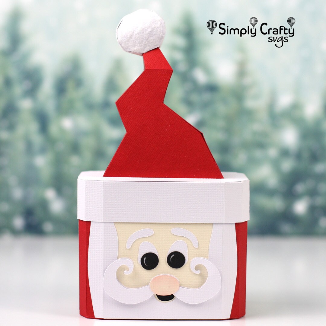 Santa Hat Box SVG. 3D Christmas SVG. 3D Santa Hat Box. DIY Christmas ...