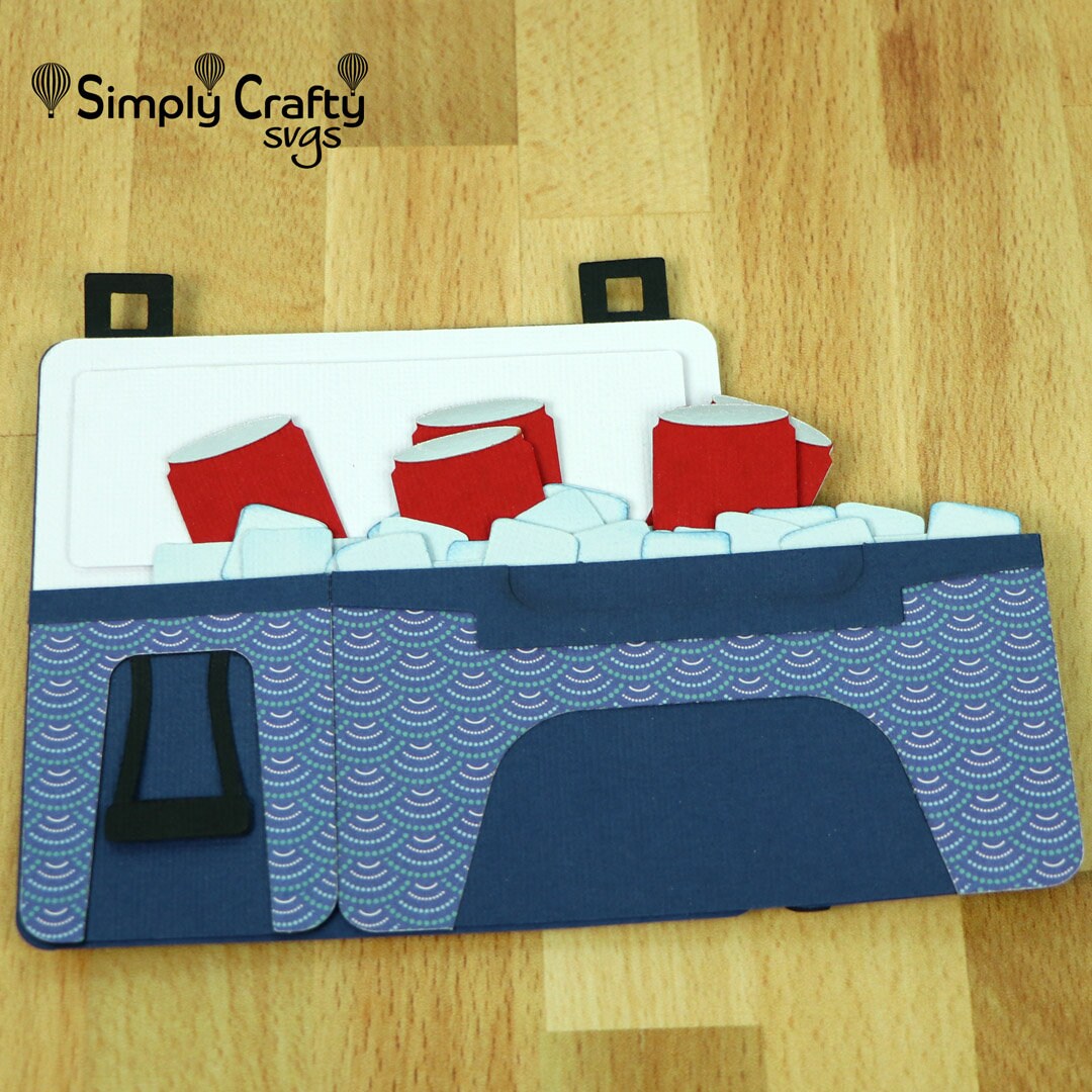 Ice Cooler Card SVG. Ice Cooler With Cans Box Card SVG Cutting File ...