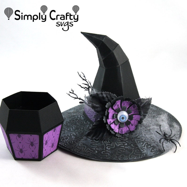 Hovering Witch Hat SVG File for Halloween. 3D Witch Hat Cutting File ...