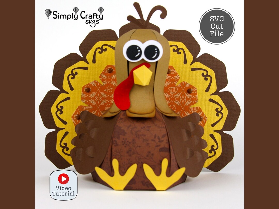 3D Turkey SVG Cutting File. Turkey Tom SVG . DIY Thanksgiving Turkey ...