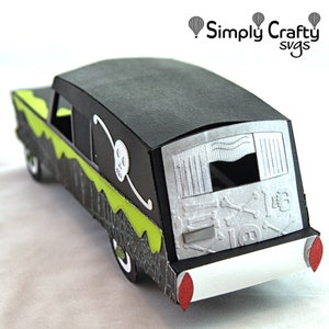 Haunted Hearse SVG. 3D Halloween SVG. 3D Paper Halloween Car. 3D Hearse ...