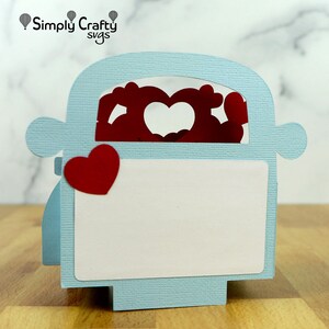 Love Truck Box Card SVG. DIY Valentine's Day Truck Card. Truck With ...