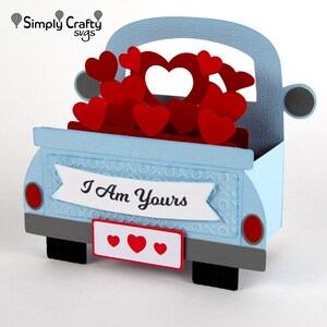 Love Truck Box Card SVG. DIY Valentine's Day Truck Card. Truck With ...