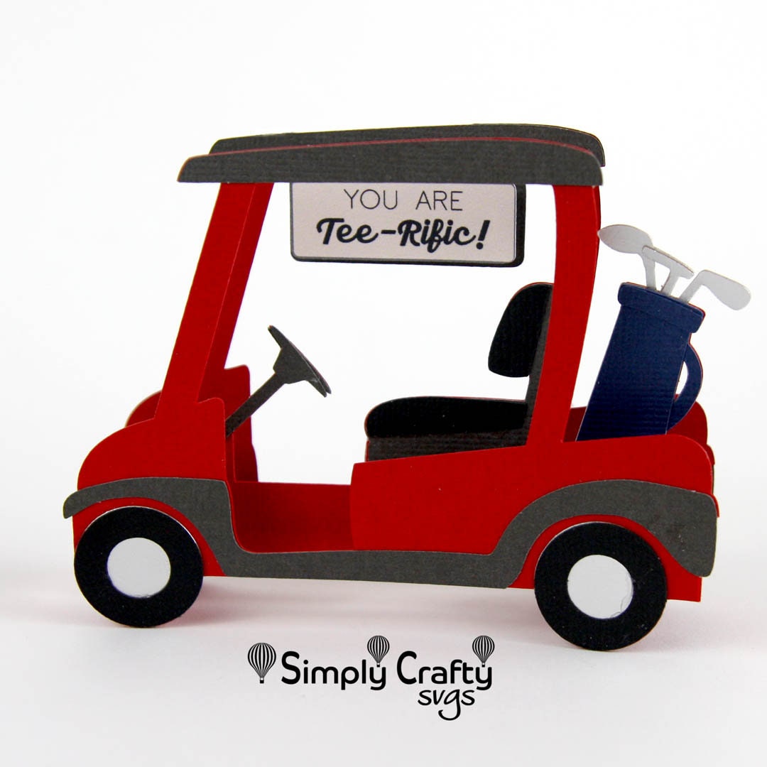 Golf Cart Box Card SVG. DIY Golf Card for Birthday or Father's Day ...