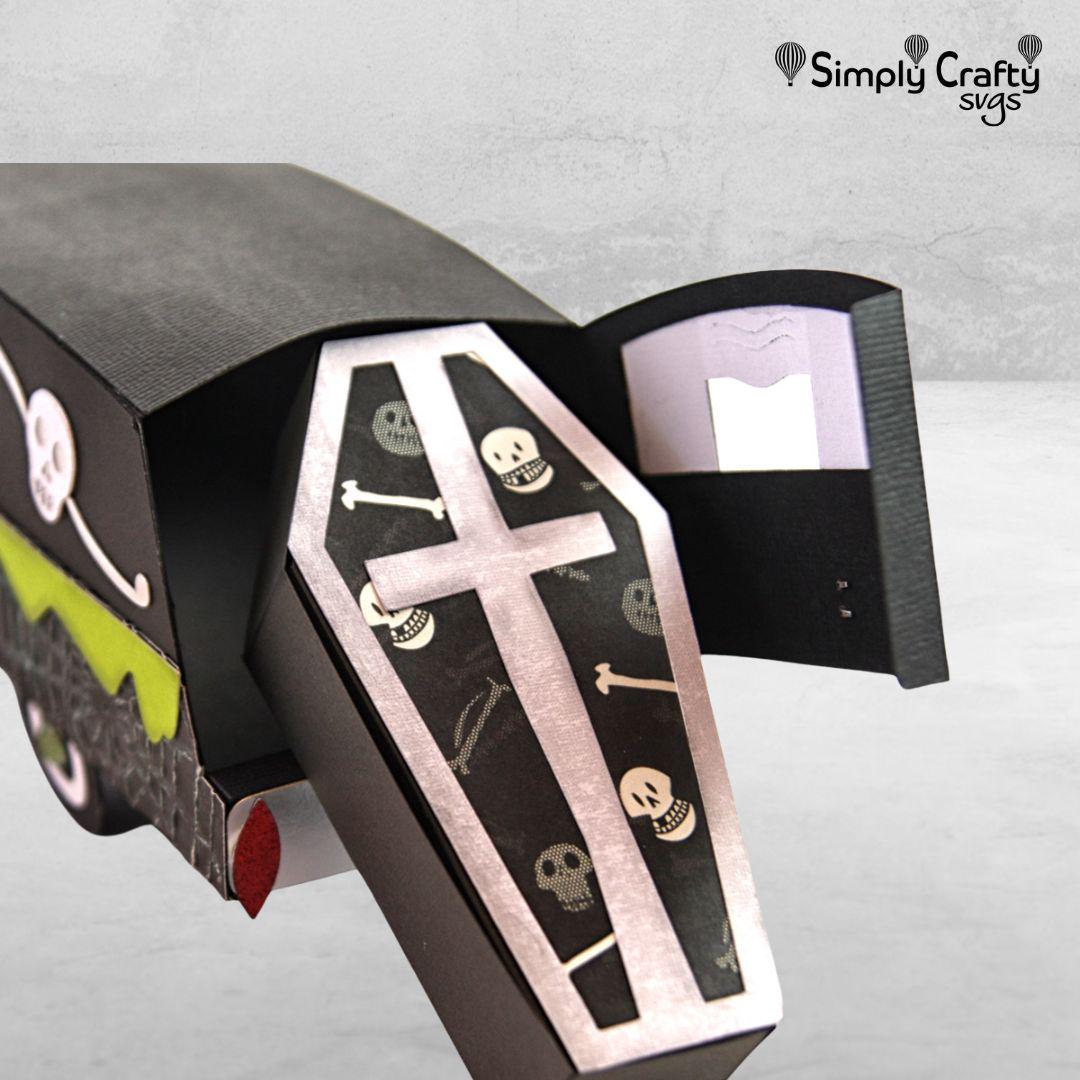 Haunted Hearse SVG. 3D Halloween SVG. 3D Paper Halloween Car. 3D Hearse ...