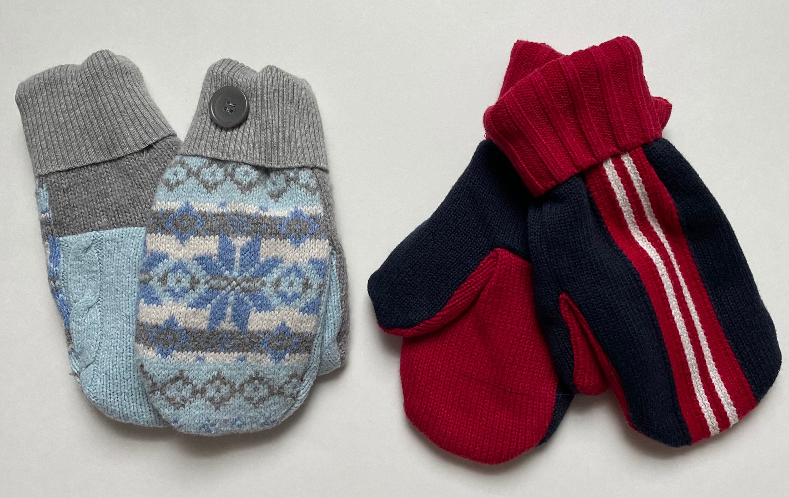 Mittens, Warm, Cozy, Handmade From Recycyled Colorful, Cotton, Wool, or ...
